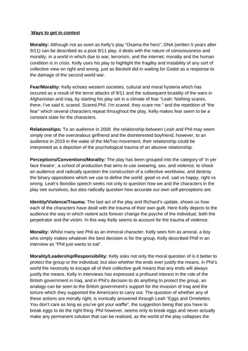 DNA Dennis Kelly GCSE Context Lessons for Level 9/A* | Teaching Resources