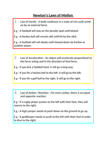 Newton's Laws of Motion | Teaching Resources