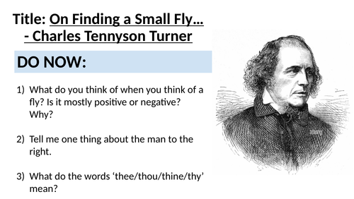 On Finding a Small Fly Crushed in a Book - Charles Tennyson Turner ...