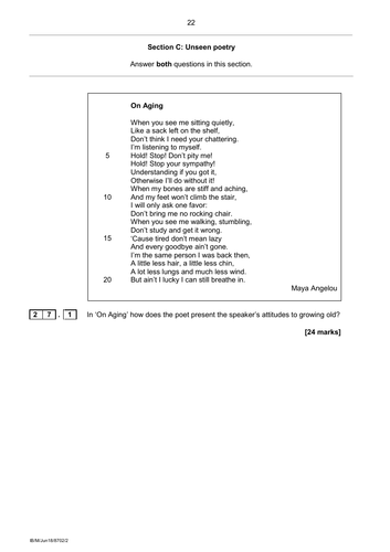 Unseen Poetry Lessons - AQA English Literature | Teaching Resources