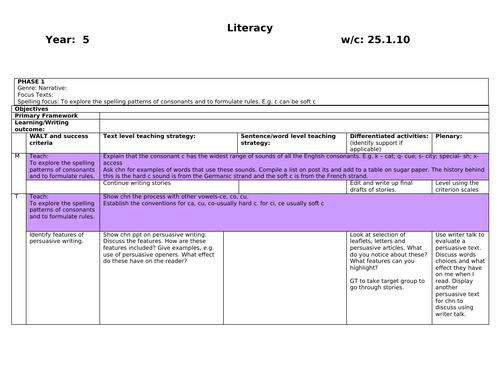 Lots of Literacy Planning Year 5 Harry Potter Myths Secret Garden The ...