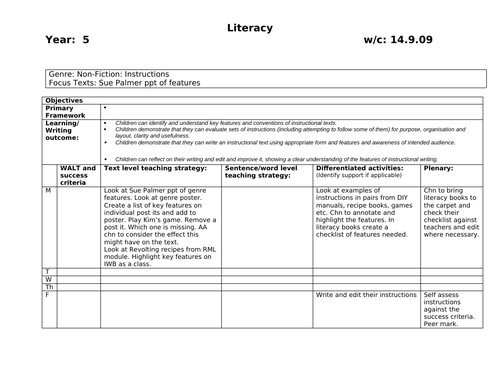 Lots of Literacy Planning Year 5 Harry Potter Myths Secret Garden The ...