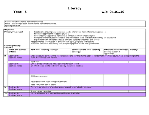Lots of Literacy Planning Year 5 Harry Potter Myths Secret Garden The ...