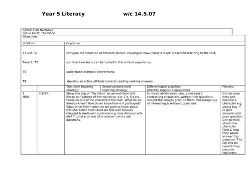 Lots of Literacy Planning Year 5 Harry Potter Myths Secret Garden The ...