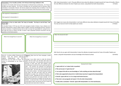 Weimar & Nazi Germany Edexcel Q3b - Q3d worksheet | Teaching Resources