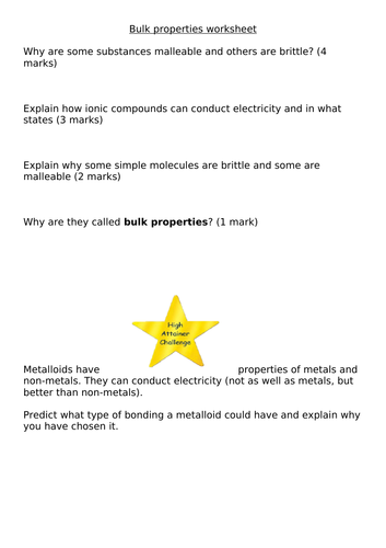 Bulk Properties KS4 | Teaching Resources