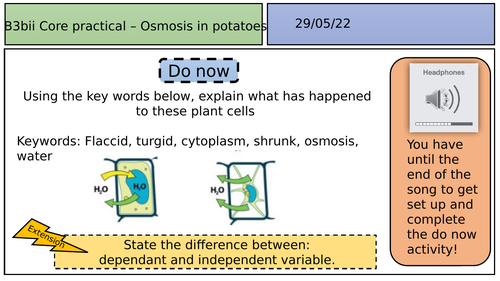 Osmosis in Potatoes core practical - Combined Science - GCSE - Edexcel | Teaching Resources