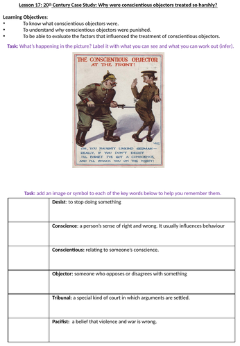 C&P L17: Conscientious objectors | Teaching Resources