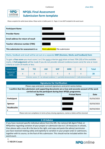 NPQSL Final Assessment | Teaching Resources