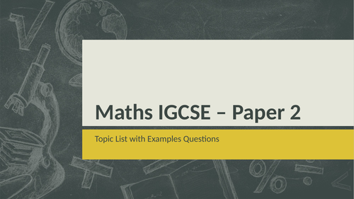 Maths IGCSE revision paper 2 per topic list - Edexcel | Teaching Resources Maths IGCSE revision paper 2 per topic list - Edexcel | Teaching Resources