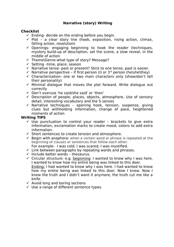 Narrative writing/Story writing | Teaching Resources