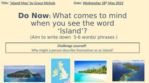 Island Man by Grace Nichols KS3 lesson | Teaching Resources