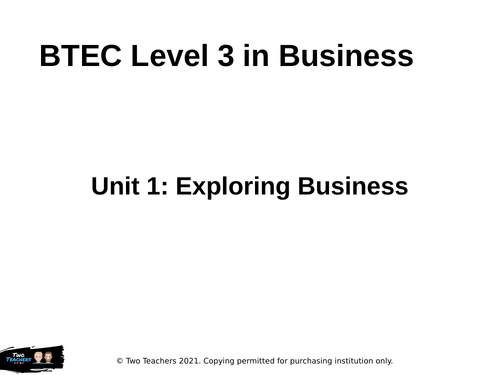 BTEC Business Unit 1: Exploring Business Learning Aim E | PowerPoint ...