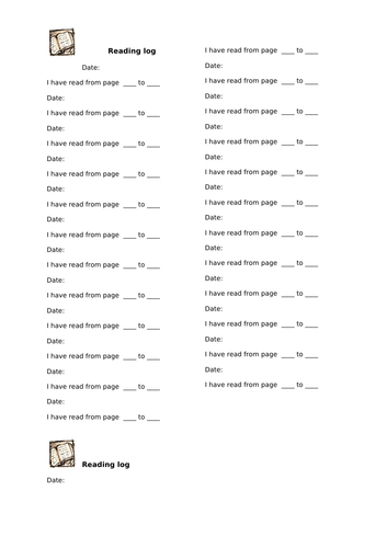 Reading Log Bookmark | Teaching Resources