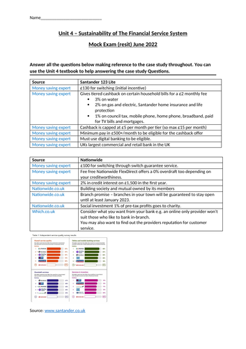 LIBF Unit 4 June 2022 Resit | Teaching Resources
