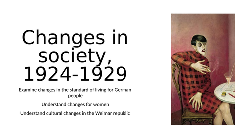1.4 - Changes in society, 1924 - 1929 | Teaching Resources