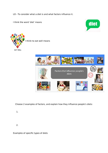 UKS2 Food Technology DT Diet, Food Safety, Eatwell Plate & Healthy ...