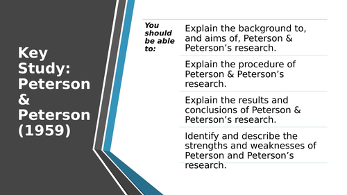 Peterson and Peterson's Key Study - Full Lessons - Edexcel GCSE ...