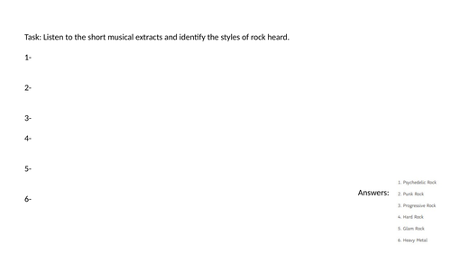 Year 9 History of Music (listening) | Teaching Resources