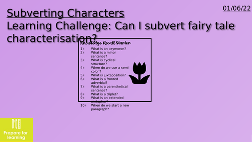 Fairy Tales: Subverting Character, structure, and sentences | Teaching ...