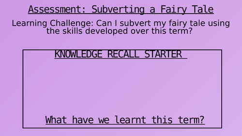 Fairy Tale: Writing our Own | Teaching Resources