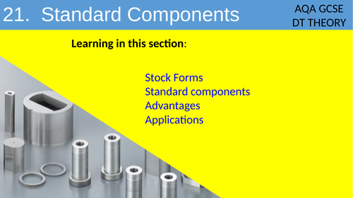 Standard Components / AQA DT 9-1 / Theory Lesson | Teaching Resources