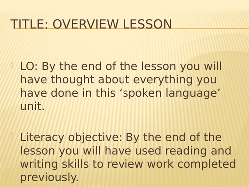 Spoken language scheme year 7 | Teaching Resources