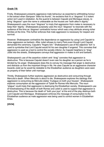AQA GCSE English Literature Romeo and Juliet Model Essays | Teaching ...