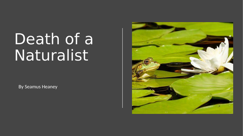 'Death of a Naturalist' by Seamus Heaney GCSE Eduqas Poetry | Teaching ...