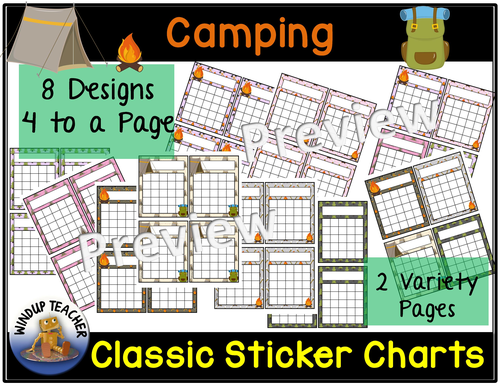 Camping Sticker Charts | Teaching Resources