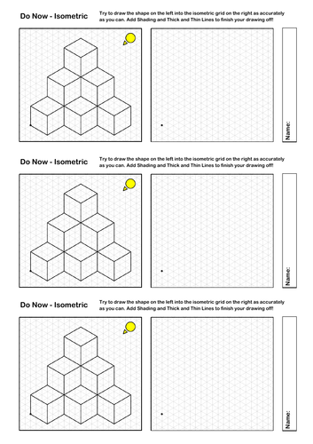 Isometric Drawing Starter/Do Now Collection | Teaching Resources
