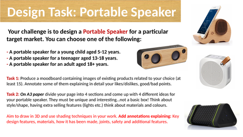 Portable Speaker Design Task | Teaching Resources