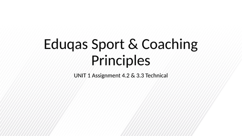 Eduqas Sport & Coaching Principles UNIT 2 Technical Factors | Teaching ...