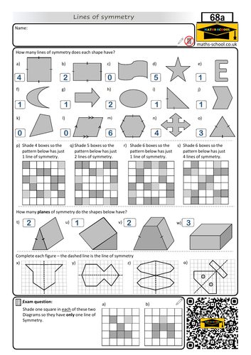 Lines of symmetry and Rotational Symmetry - Worksheets and Answers ...