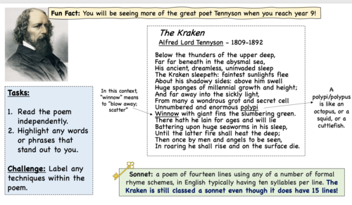 'The Kraken' Alfred Tennyson | Teaching Resources