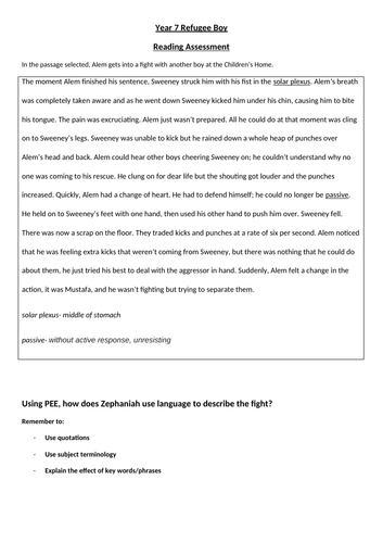 REFUGEE BOY FULL SOW AND RESOURCES | Teaching Resources