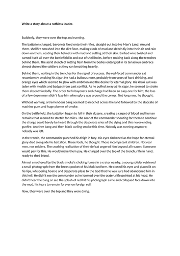 English Language Paper 1 Q5 model answer - Write a story about a ... English Language Paper 1 Q5 model answer - Write a story about a ...