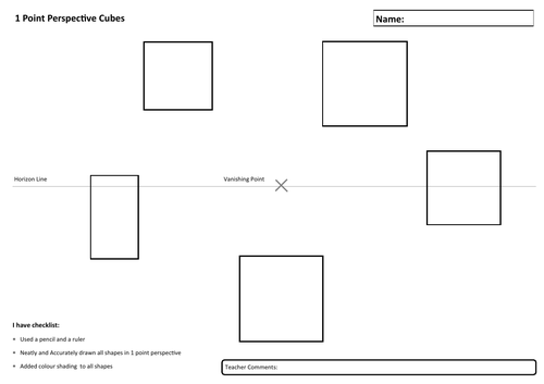 1 Point Perspective Tasks | Teaching Resources