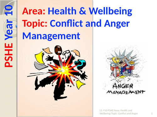 Conflict and Anger Management - PSHE - Year 10 | Teaching Resources
