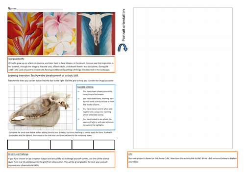 Observational Drawing Cover Lesson - Georgia O'Keeffe | Teaching Resources