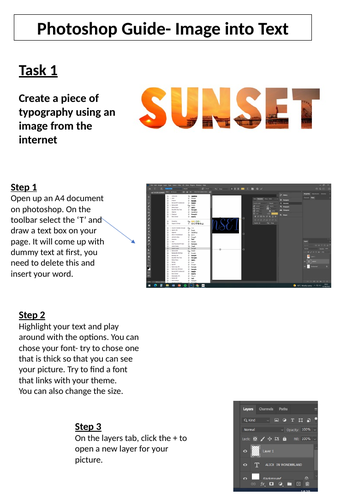 Photoshop basics task | Teaching Resources