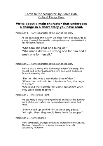 'Lamb to the Slaughter' by Roald Dahl | Teaching Resources