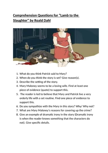 'Lamb to the Slaughter' by Roald Dahl | Teaching Resources
