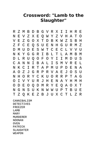 'Lamb to the Slaughter' by Roald Dahl | Teaching Resources