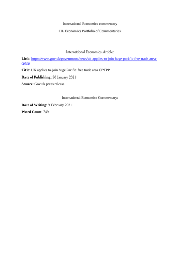 IB Economics (HL) Grade 7 Portfolio of Commentaries IA examples ...