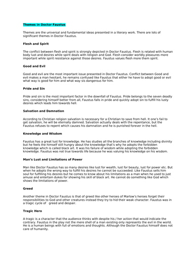 Doctor Faustus A-Level English Literature Revision (78-Page Form ...
