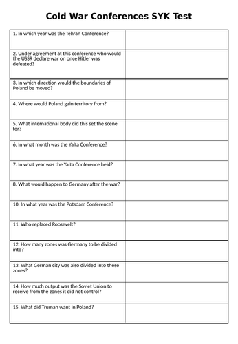 Cold War | Tension after WW2 | Teaching Resources