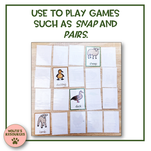 Adult And Baby Animals Matching Cards | Find A Partner Cards | Teaching ...