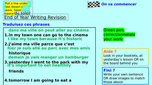 End of Year 8 Writing Revision | Teaching Resources