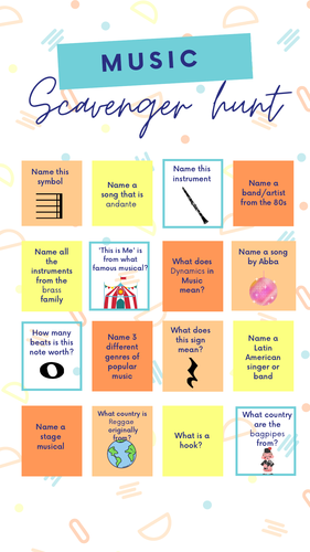 Music Scavenger hunts | Teaching Resources